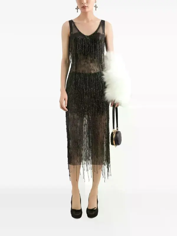 Dolce & Gabbana Fringed Midi Dress