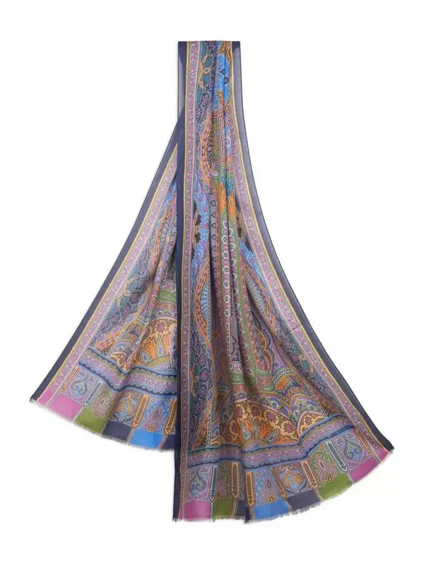 Etro Patterned Scarf - Blue