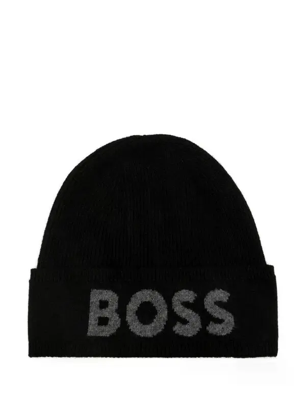 BOSS Jacquard Beanie - Black