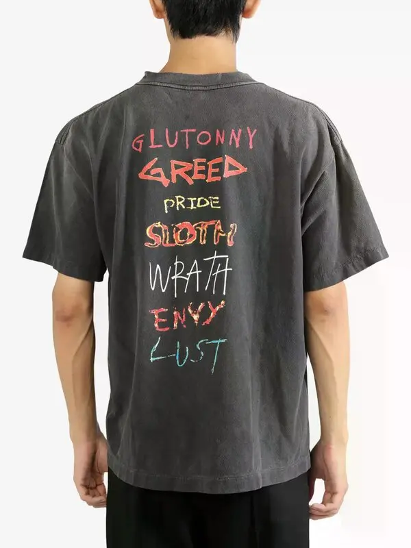 SAINT MXXXXXX Text-print Cotton T-shirt
