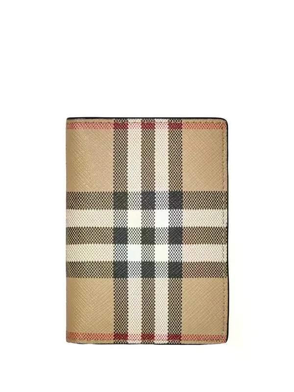 Burberry Vintage Check Leather Wallet - Neutrals