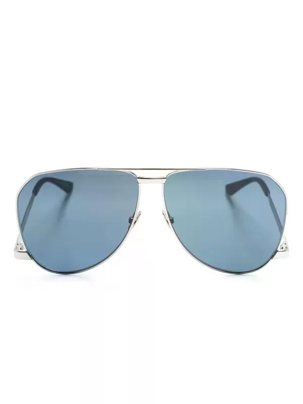 Saint Laurent Sl690 Dust Pilot-frame Sunglasses - Silver