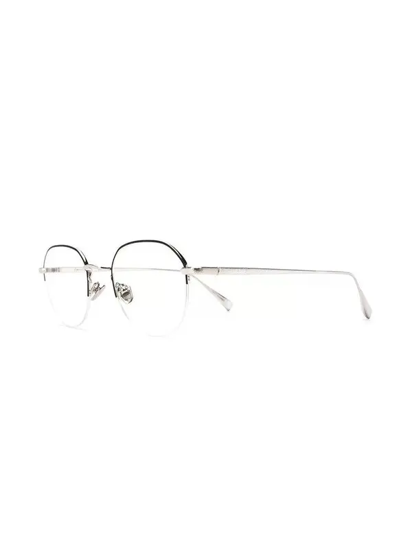 EQUE.M Water Drop Round Frame Glasses - Silver