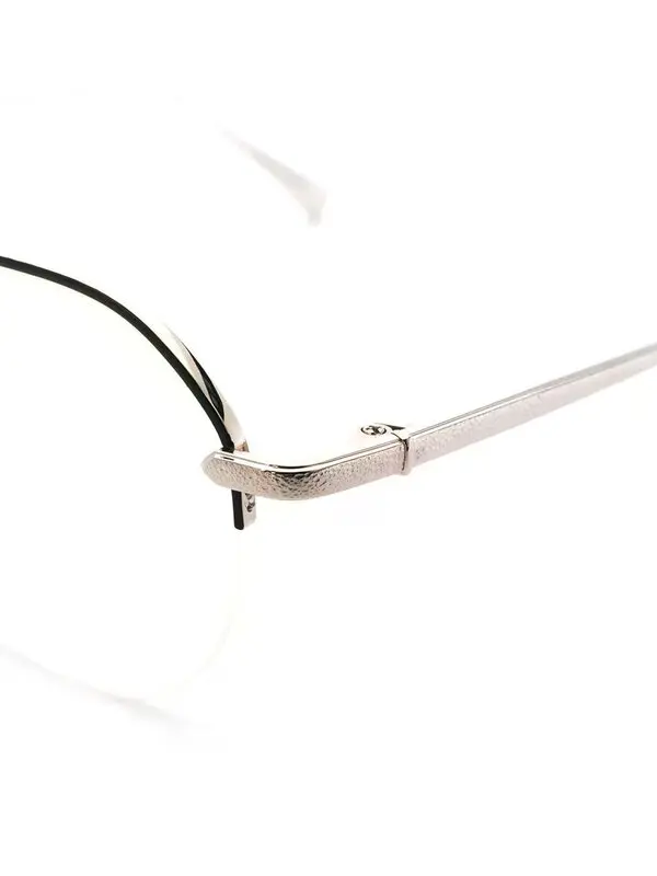 EQUE.M Water Drop Round Frame Glasses - Silver