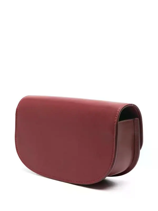 Savette Tondo Crescent Leather Crossbody Bag - Red