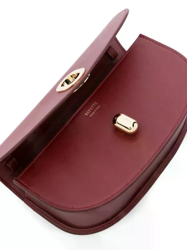 Savette Tondo Crescent Leather Crossbody Bag - Red