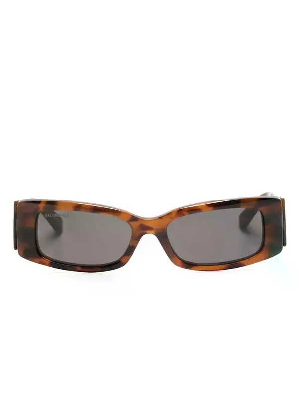 Balenciaga Rectangle-frame Sunglasses - Brown
