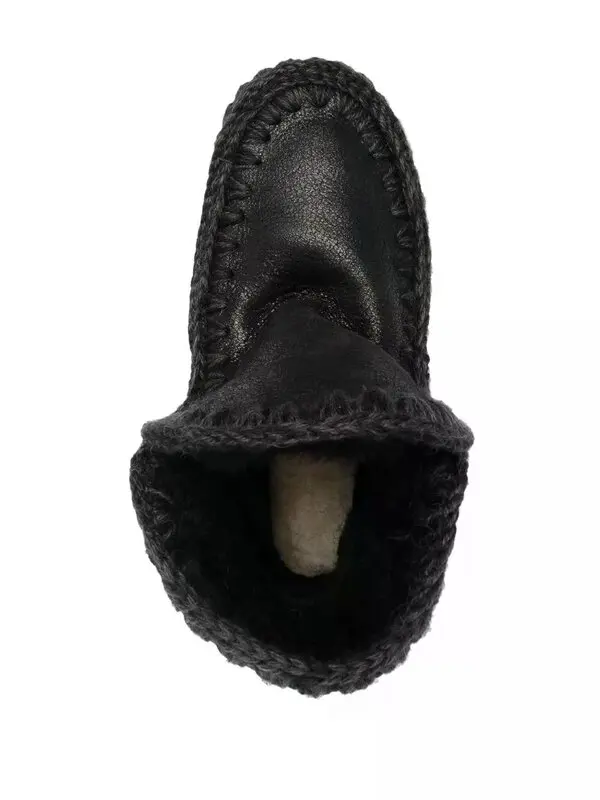 Mou Chunky Leather Boots - Black