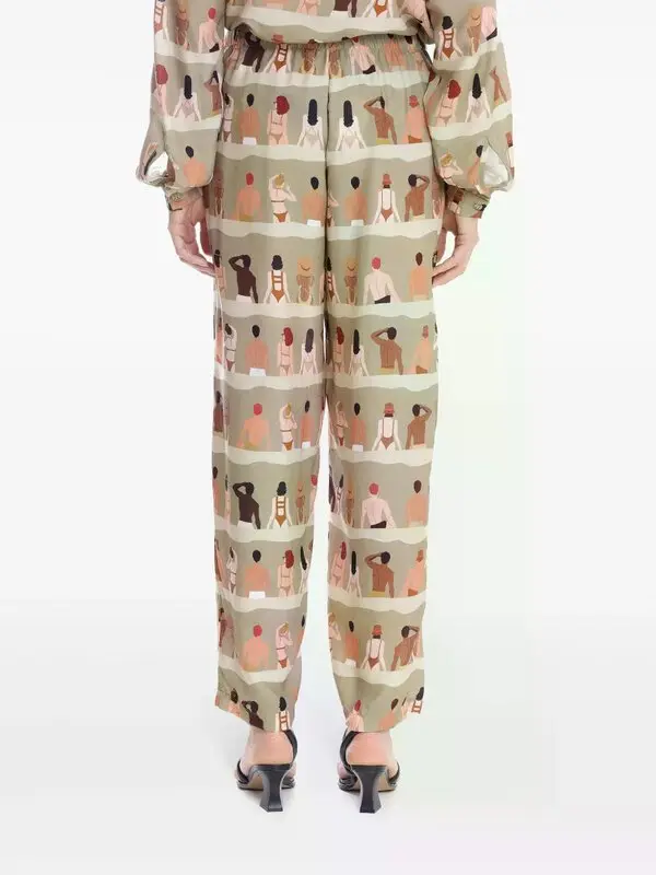 AMIR SLAMA Swimmer-print Straight-leg Trousers