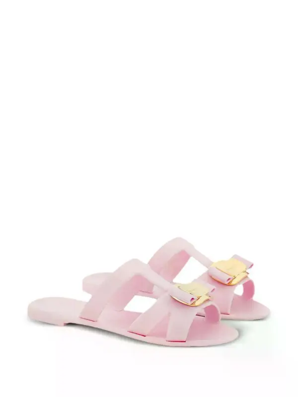 FERRAGAMO Vara Plate Slides - Pink