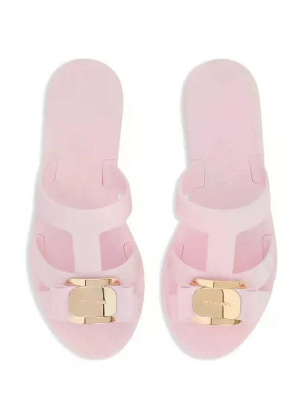 FERRAGAMO Vara Plate Slides - Pink