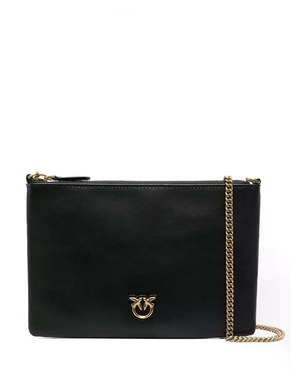 Pinko Medium Flat Love Leather Bag - Black