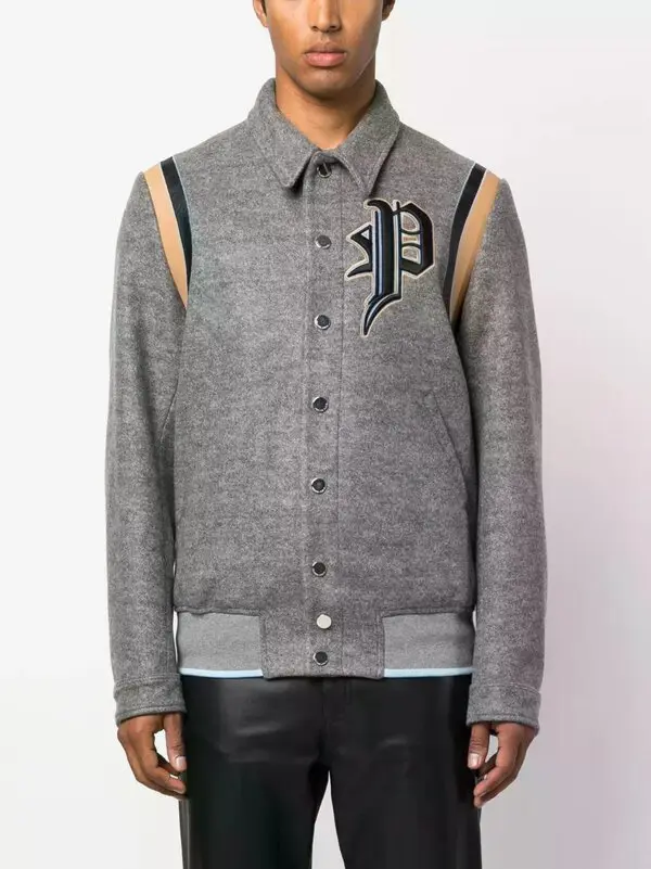 Philipp Plein Logo-appliqué Cotton Bomber Jacket