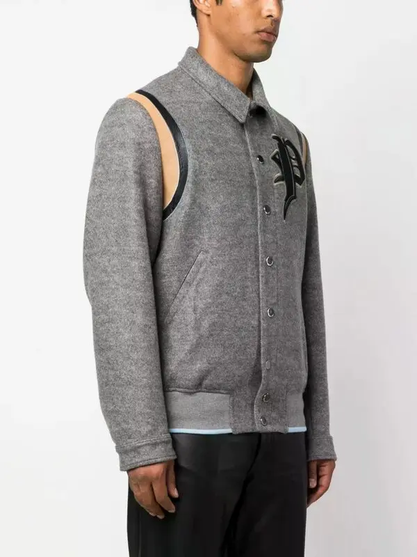Philipp Plein Logo-appliqué Cotton Bomber Jacket