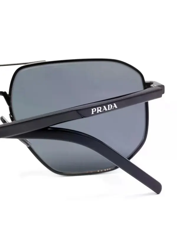 Prada Geometric-frame Sunglasses - Black