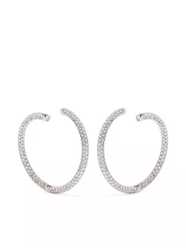 SWAROVSKI Dextera Sculpted Hoop Earrings - Silver