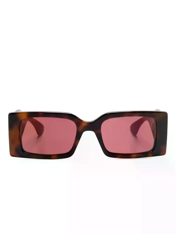 Gucci Rectangular Sunglasses - Brown