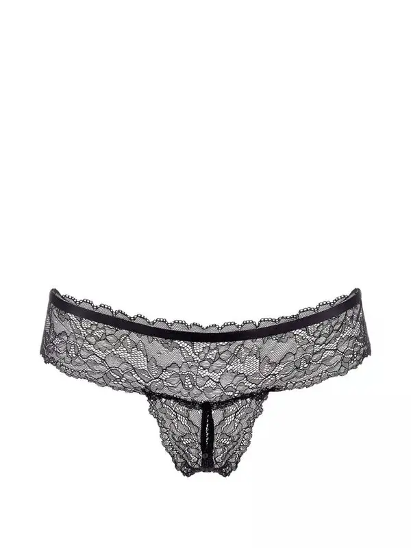 MAISON CLOSE Le Petit Secret Open Thong - Black