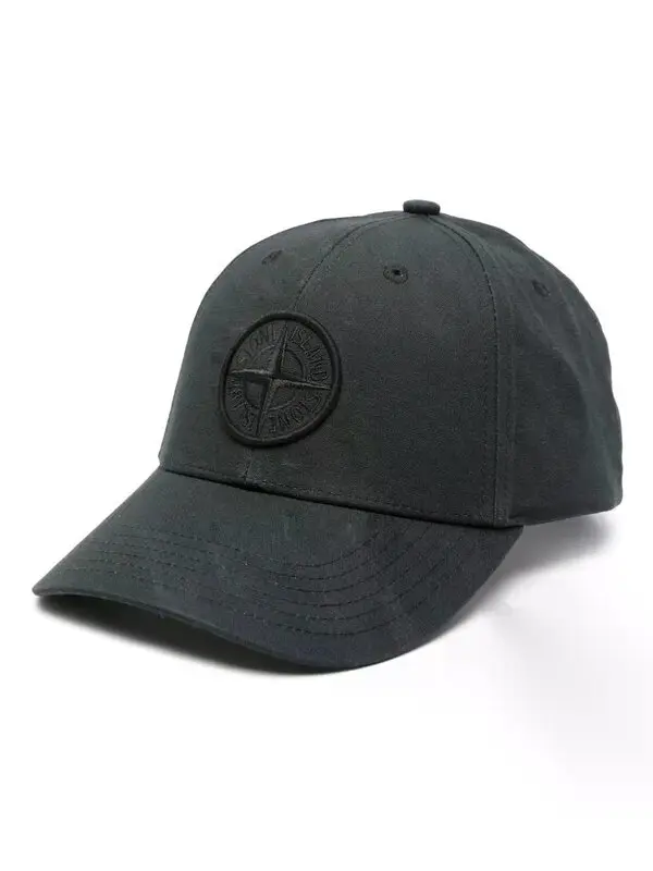 Stone Island Logo Embroidered Cap - Black