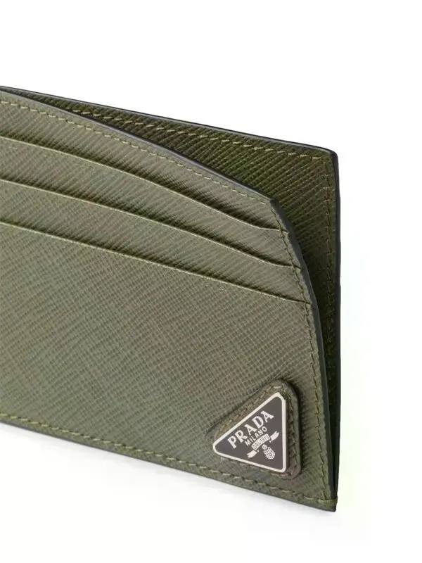 Prada Saffiano-leather Card Holder - Green