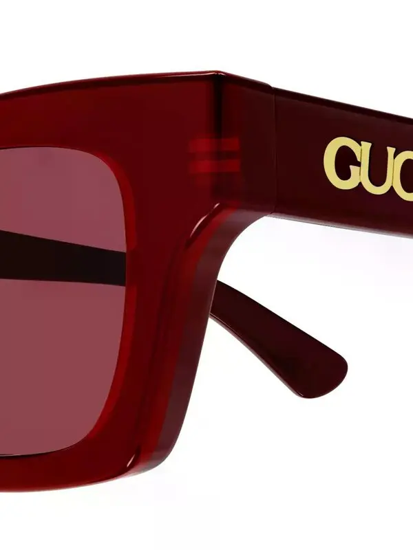Gucci Rectangle-frame Sunglasses - Red