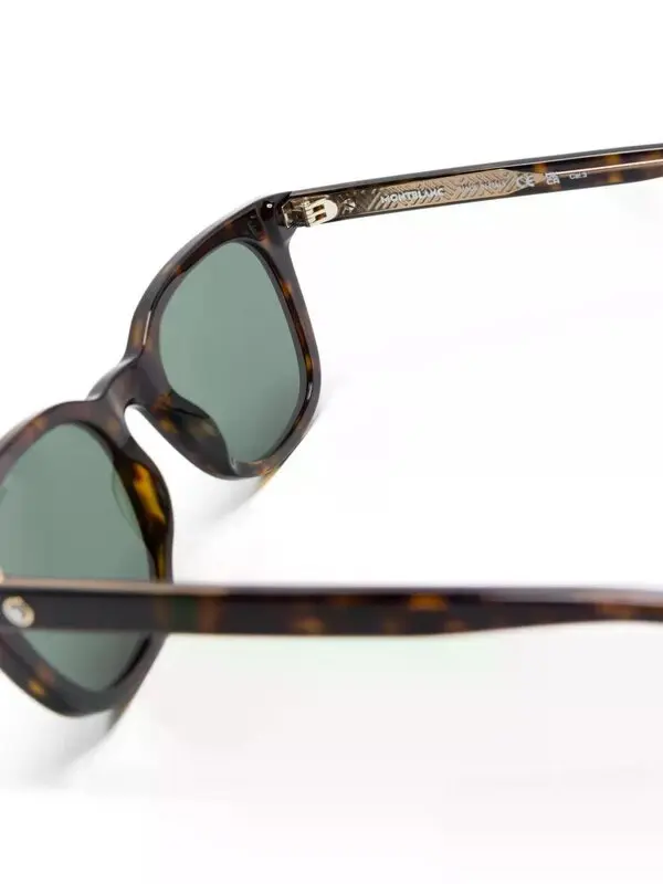 Montblanc Tortoiseshell Square-frame Sunglasses