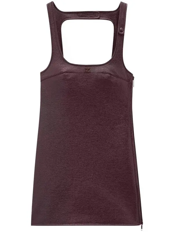 COURREGES Reedition Vinyl Mini Dress - Brown