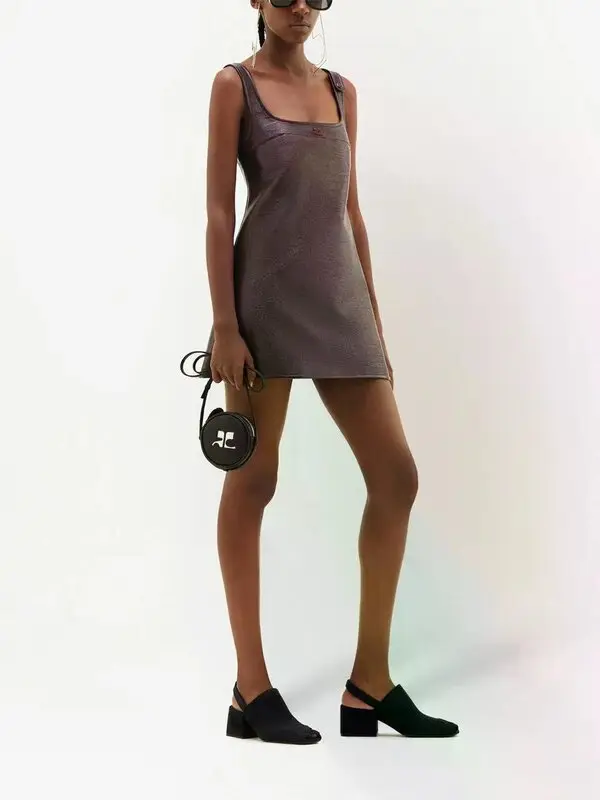 COURREGES Reedition Vinyl Mini Dress - Brown