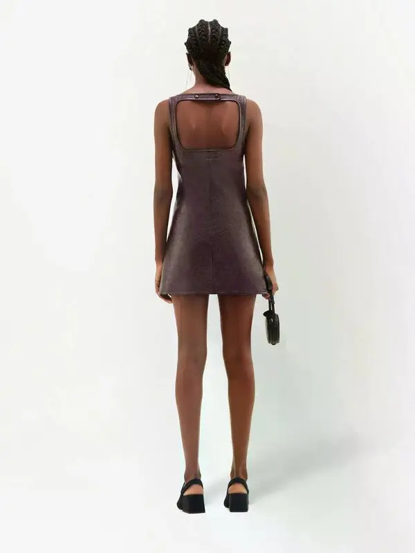 COURREGES Reedition Vinyl Mini Dress - Brown