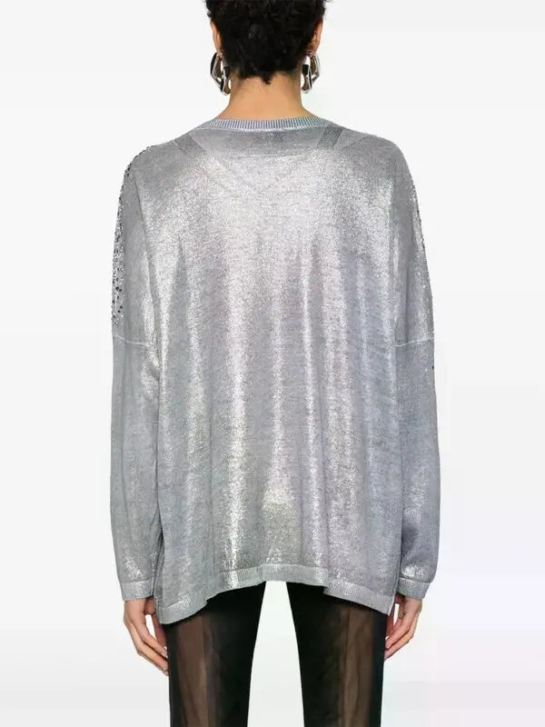 Avant Toi Crystal-embellished V-neck Jumper