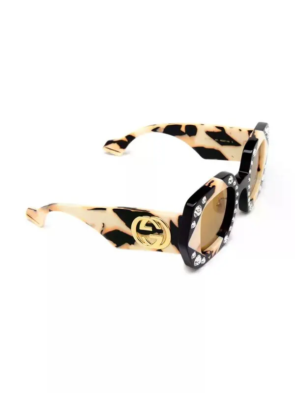 Gucci Crystal-embellished Square-frame Sunglasses