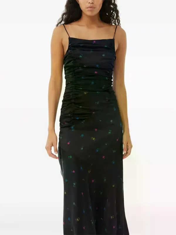 GANNI Ruched Slip Dress