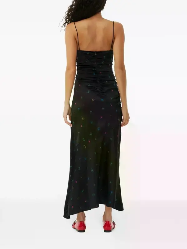 GANNI Ruched Slip Dress