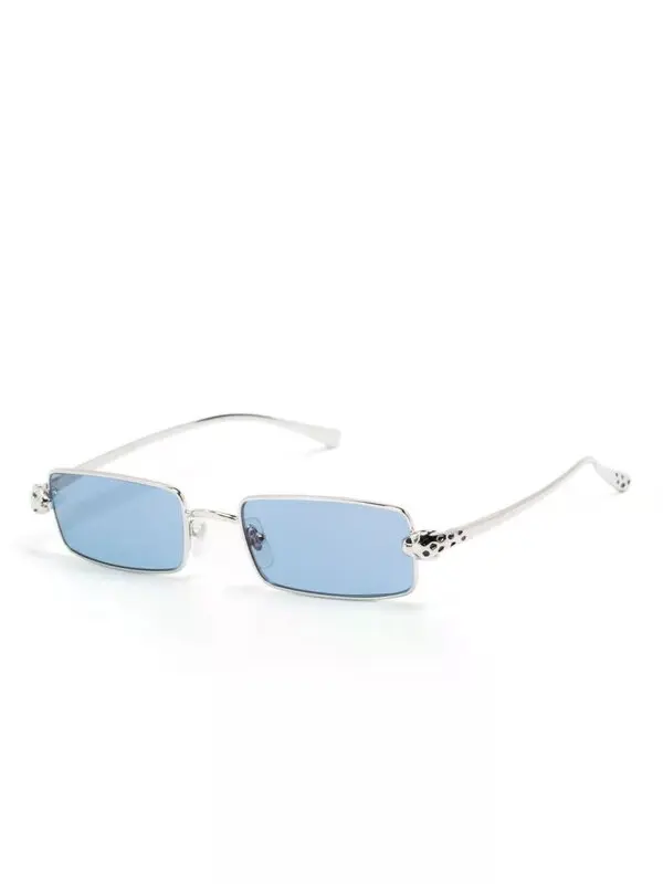 Cartier Panthère De Rectangle-frame Sunglasses - Silver