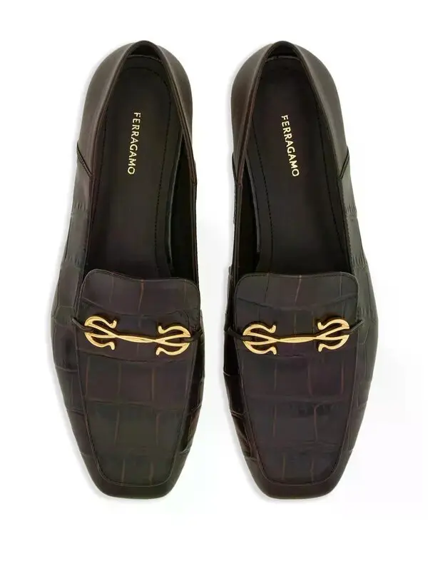 FERRAGAMO Gancini Leather Loafers