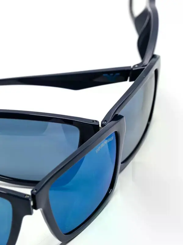 Emporio Armani Rectangle-frame Glasses - Blue