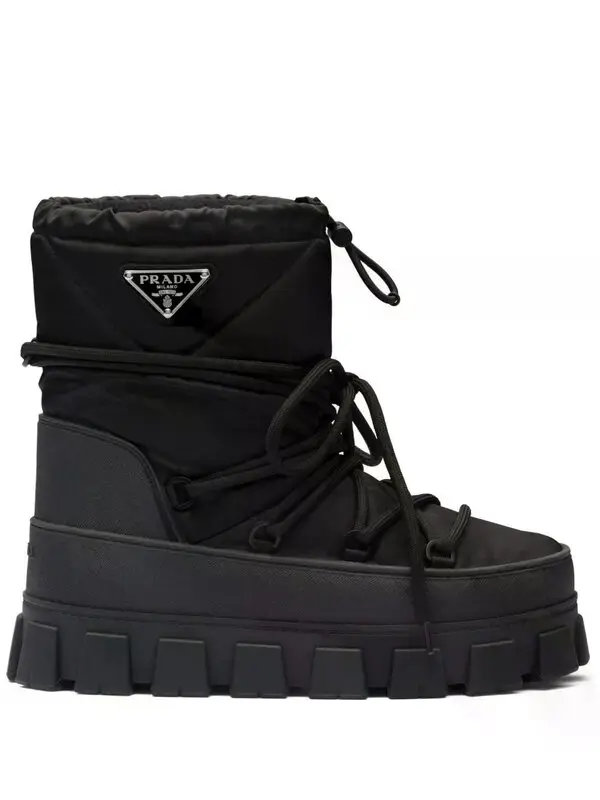 Prada Logo Plaque Snow Boots
