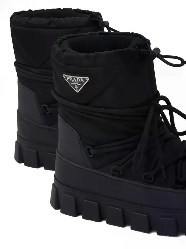 Prada Logo Plaque Snow Boots