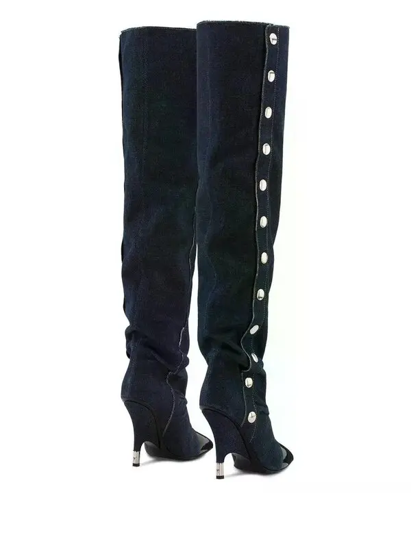 GIUSEPPE ZANOTTI Harper Denim Knee-high Boots
