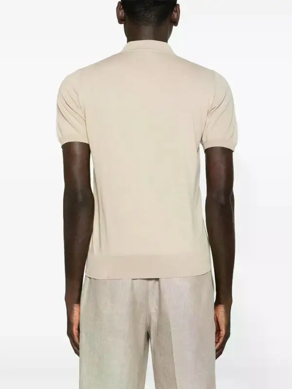 Canali Zip-up Cotton Polo Shirt