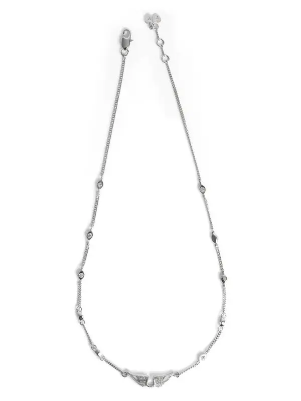 Zadig&Voltaire Tone Wing Pendant Necklace With Diamant - Silver