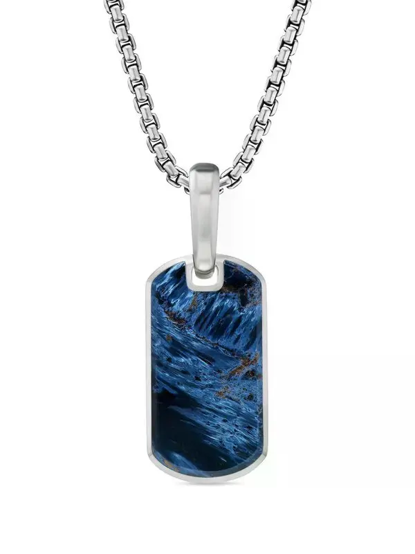 David Yurman Sterling Pietersite Chevron Tag - Silver