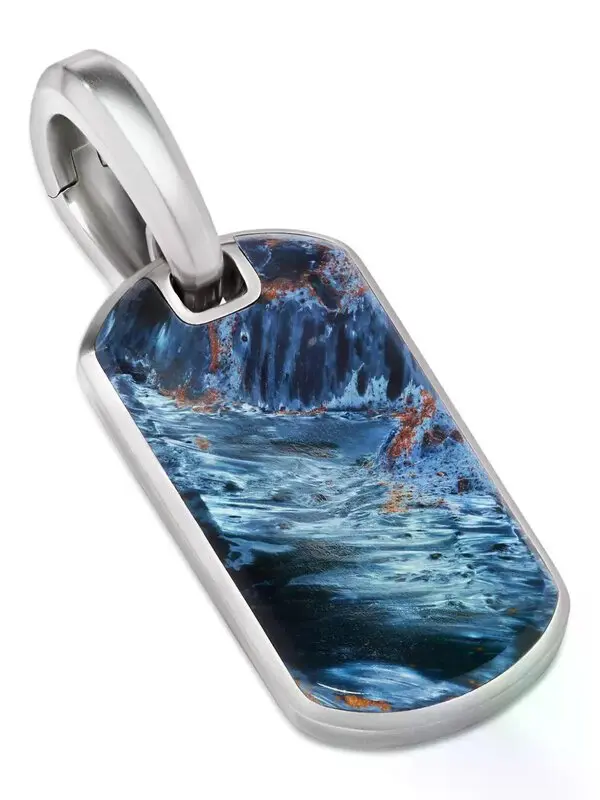 David Yurman Sterling Pietersite Chevron Tag