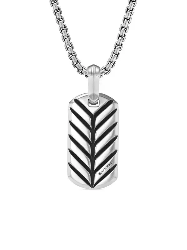 David Yurman Sterling Pietersite Chevron Tag