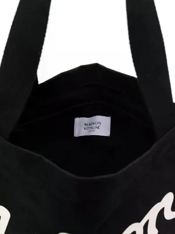 Maison Kitsuné Logo-print Tote Bag - Black