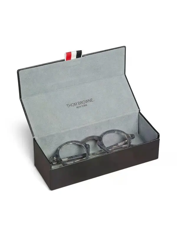 Thom Browne Marbled Round-frame Glasses - Grey