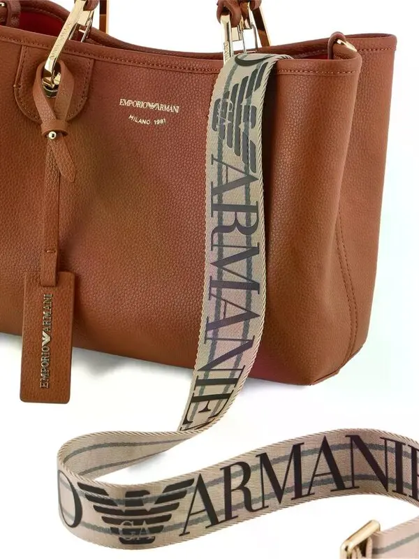Emporio Armani Leather Tote Bag - Brown
