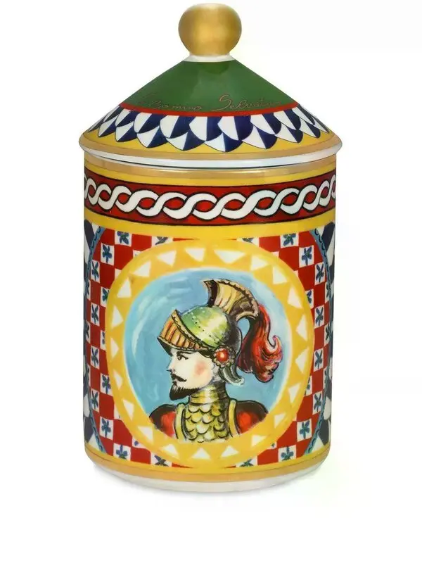 Dolce & Gabbana Carretto-print Scented Candle - Red