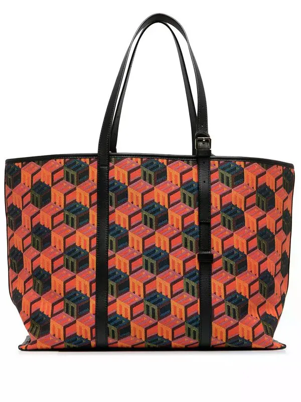 Mcm Cubic-monogram Jacquard Tote Bag