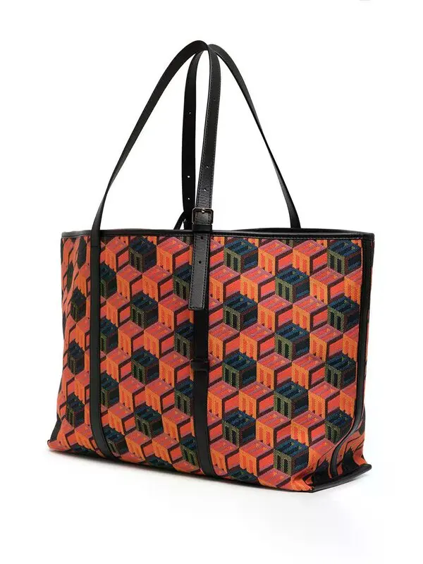 Mcm Cubic-monogram Jacquard Tote Bag